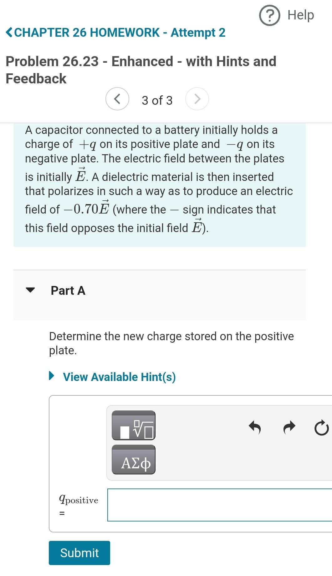 Solved Problem 26.23 - Enhanced - with Hints and Feedback 3 | Chegg.com