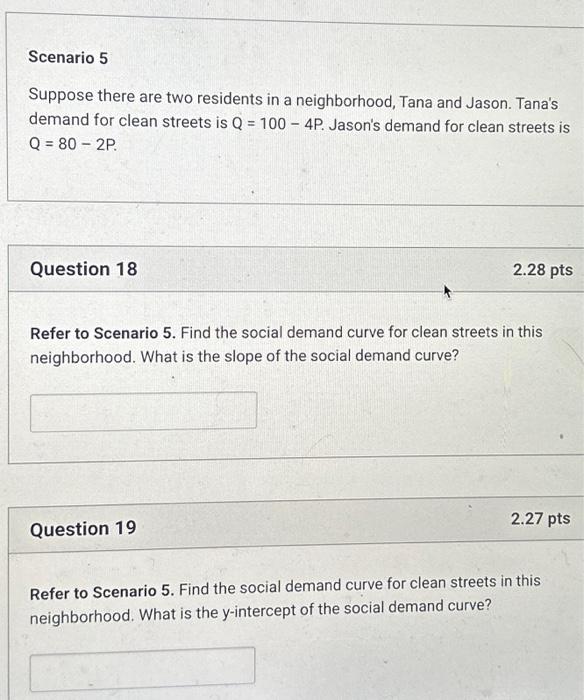 Solved Scenario 5 Suppose there are two residents in a | Chegg.com