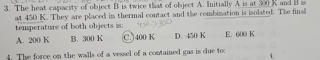 Solved The heat capacity of object B ﻿is twice that of | Chegg.com