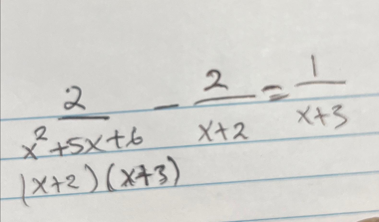 Solved 2x2+5x+6-2x+2=1x+3 | Chegg.com