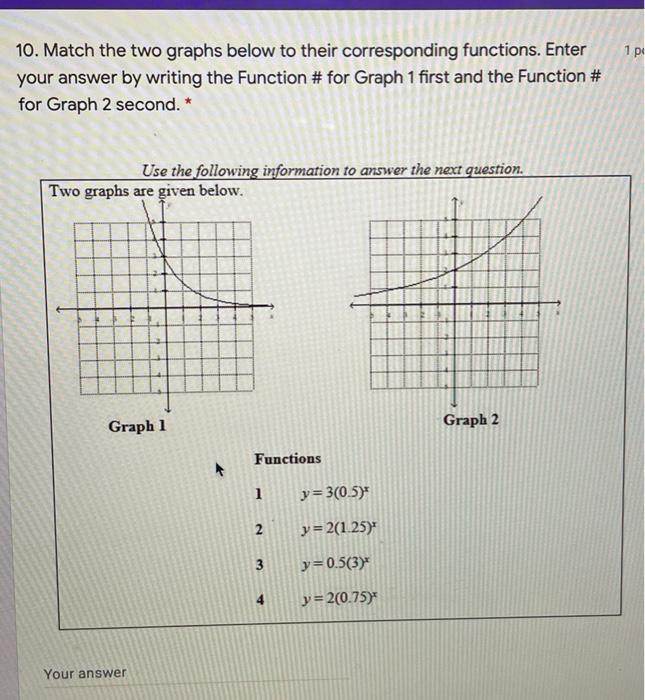 Solved 1 pe 10. Match the two graphs below to their | Chegg.com