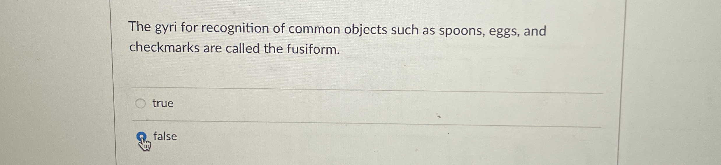 Solved The gyri for recognition of common objects such as | Chegg.com