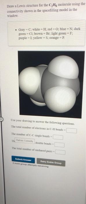 Solved Draw a Lewis structure for the C,H, molecule using | Chegg.com
