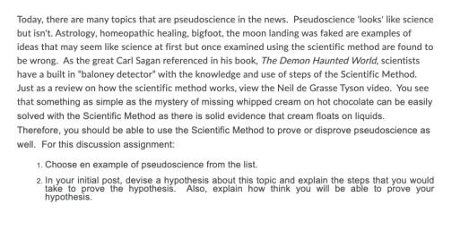 Today, there are many topics that are pseudoscience | Chegg.com