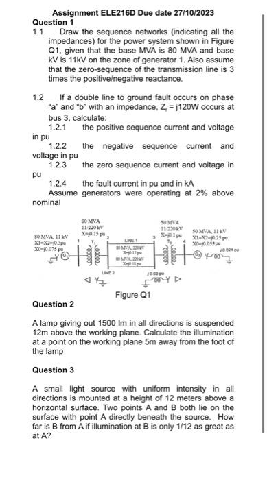 Solved Assignment ELE216D Due date 27/10/2023 Question 1 1.1 | Chegg.com