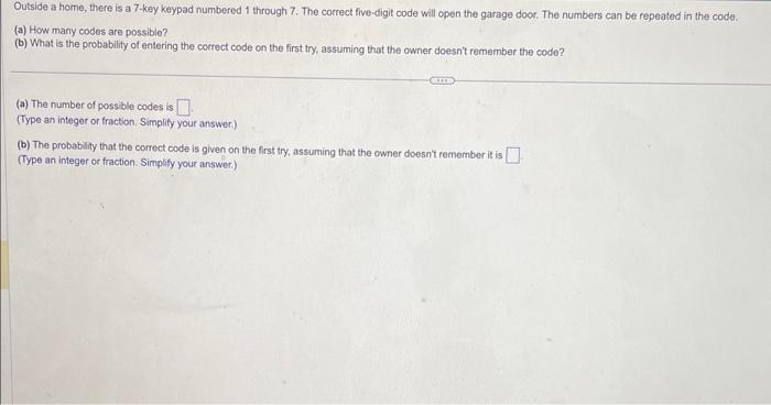 Solved Outside a home, there is a 7-key keypad numbered 1 | Chegg.com