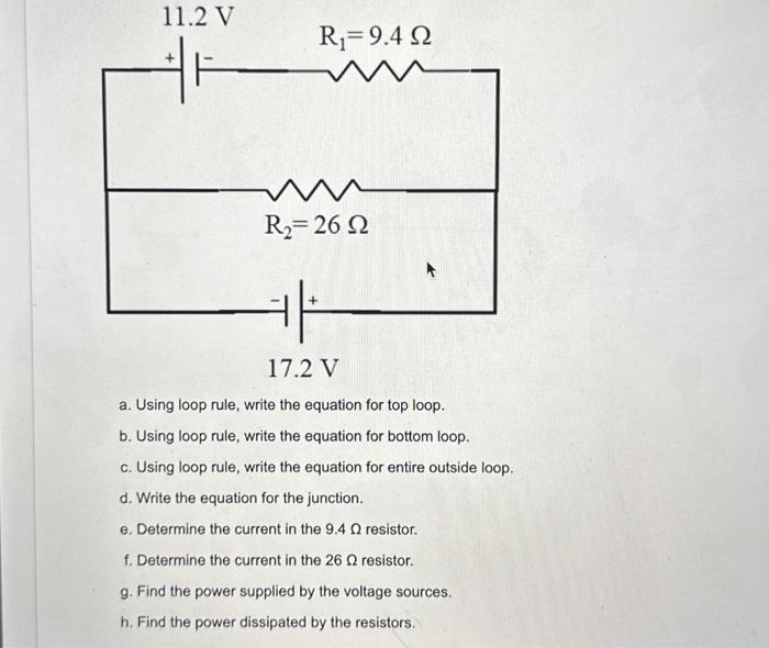 Solved a. Using loop rule, write the equation for top loop. | Chegg.com