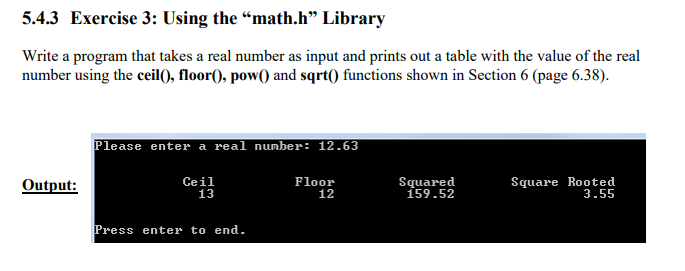 Solved write a c++ ﻿program using pringf and scanf 5.4.3 | Chegg.com