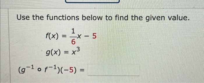 Solved Use the functions below to find the given value. f(x) | Chegg.com