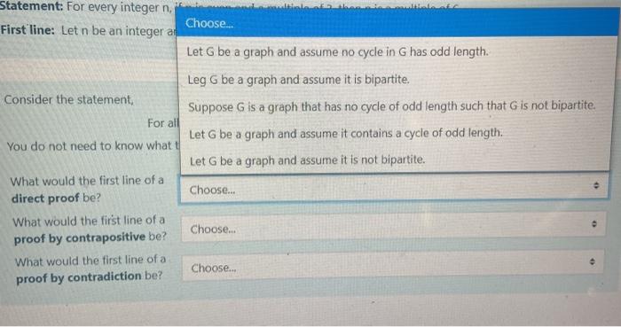 Solved Below are three statements together with a possible | Chegg.com