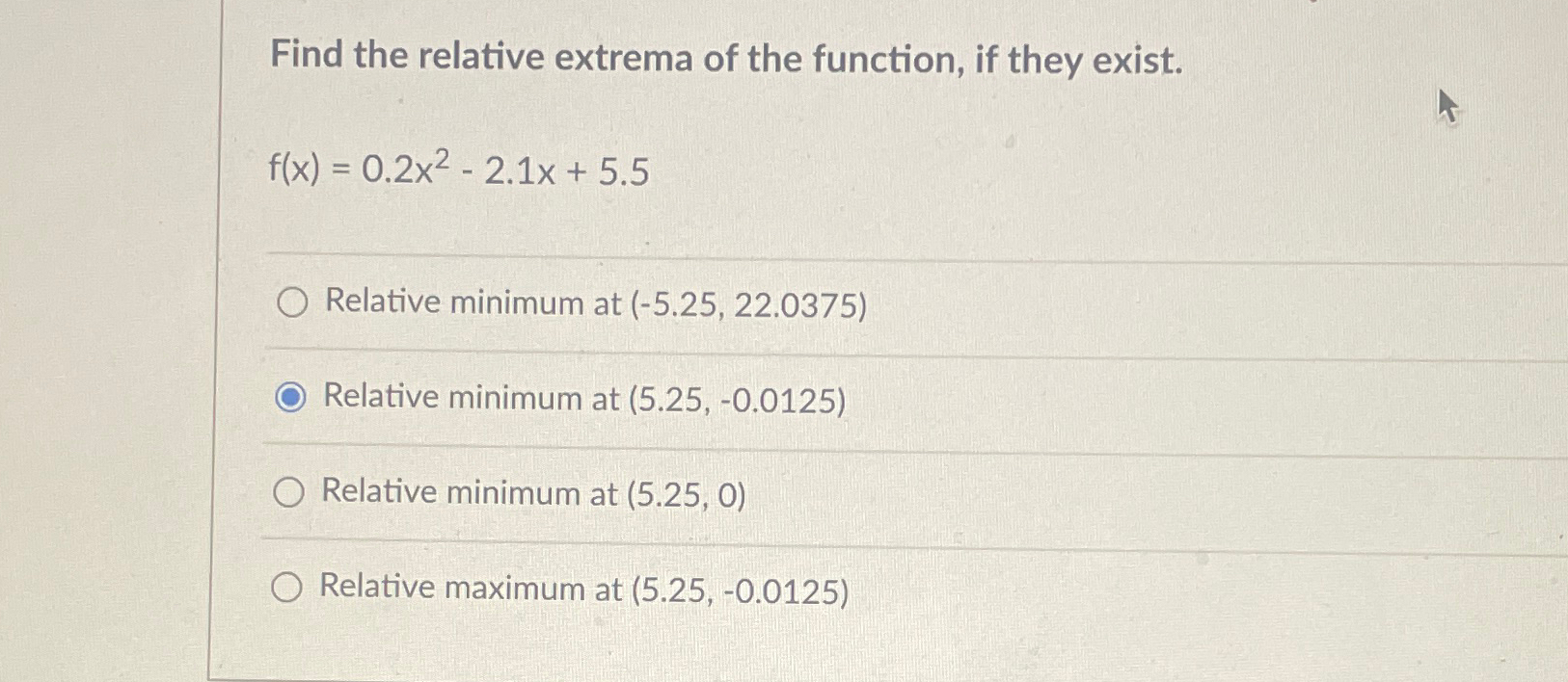 Solved Find the relative extrema of the function, if they | Chegg.com