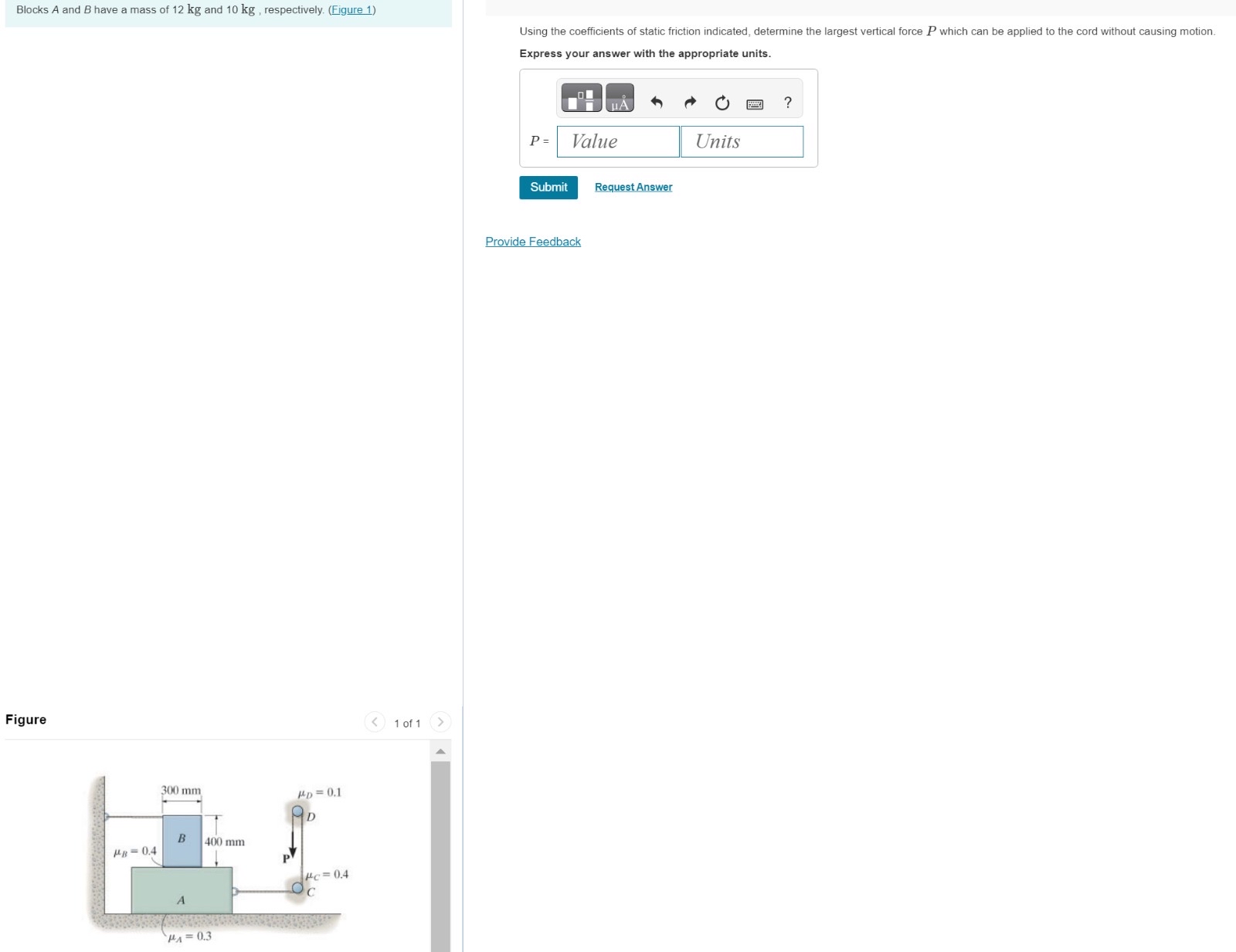 Solved Blocks A and B ﻿have a mass of 12kg ﻿and 10kg, | Chegg.com
