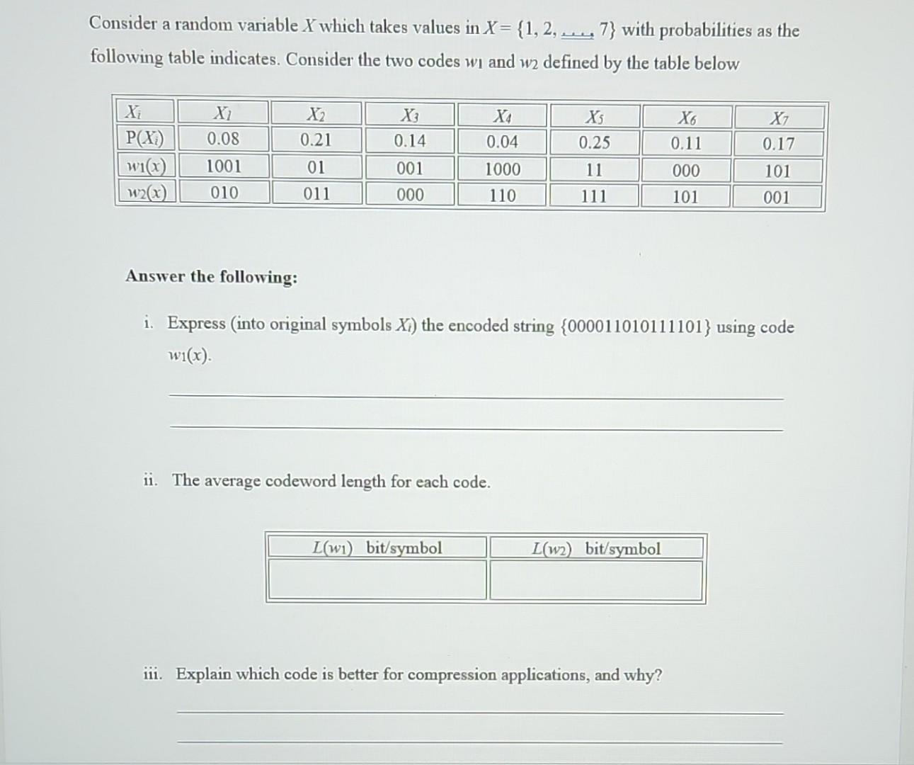 Solved Consider a random variable \\( X \\) which takes | Chegg.com