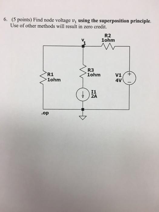 Solved 6. (5 points) Find node voltage v, using the | Chegg.com