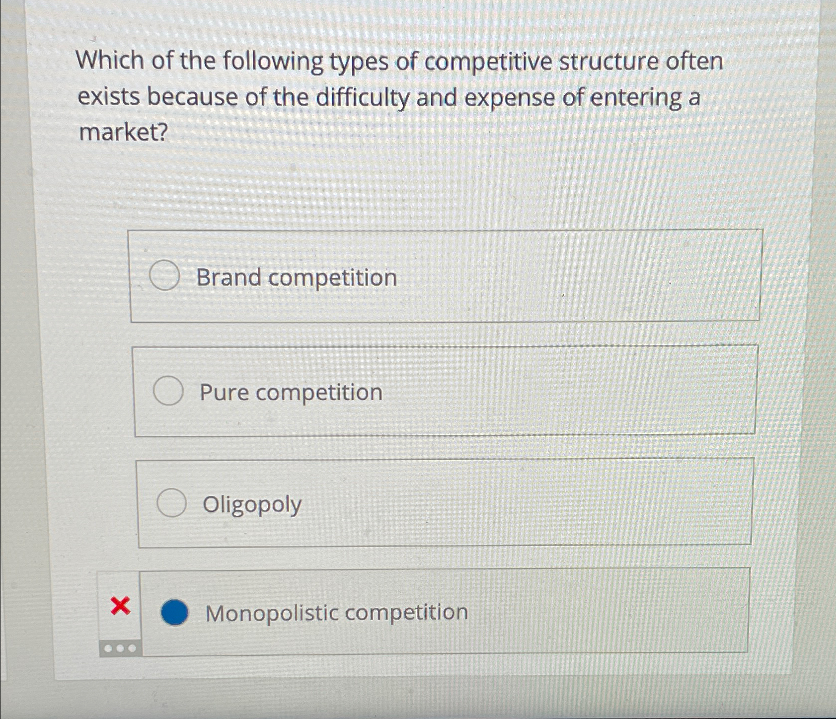Solved Which of the following types of competitive structure | Chegg.com