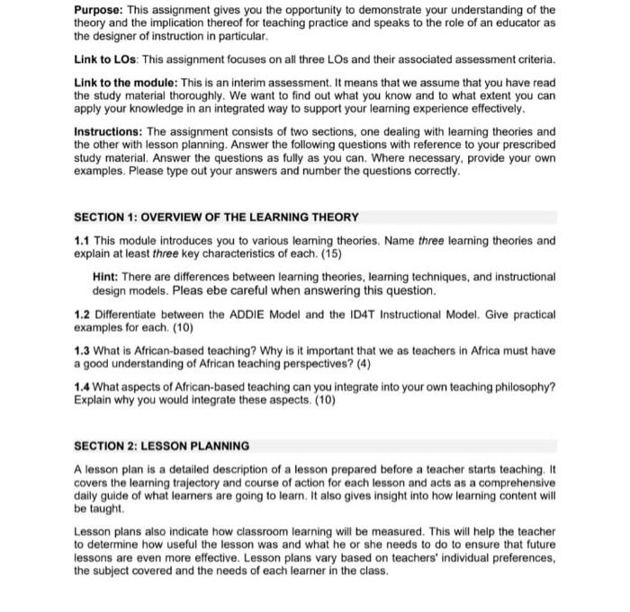 Purpose: This assignment gives you the opportunity to | Chegg.com