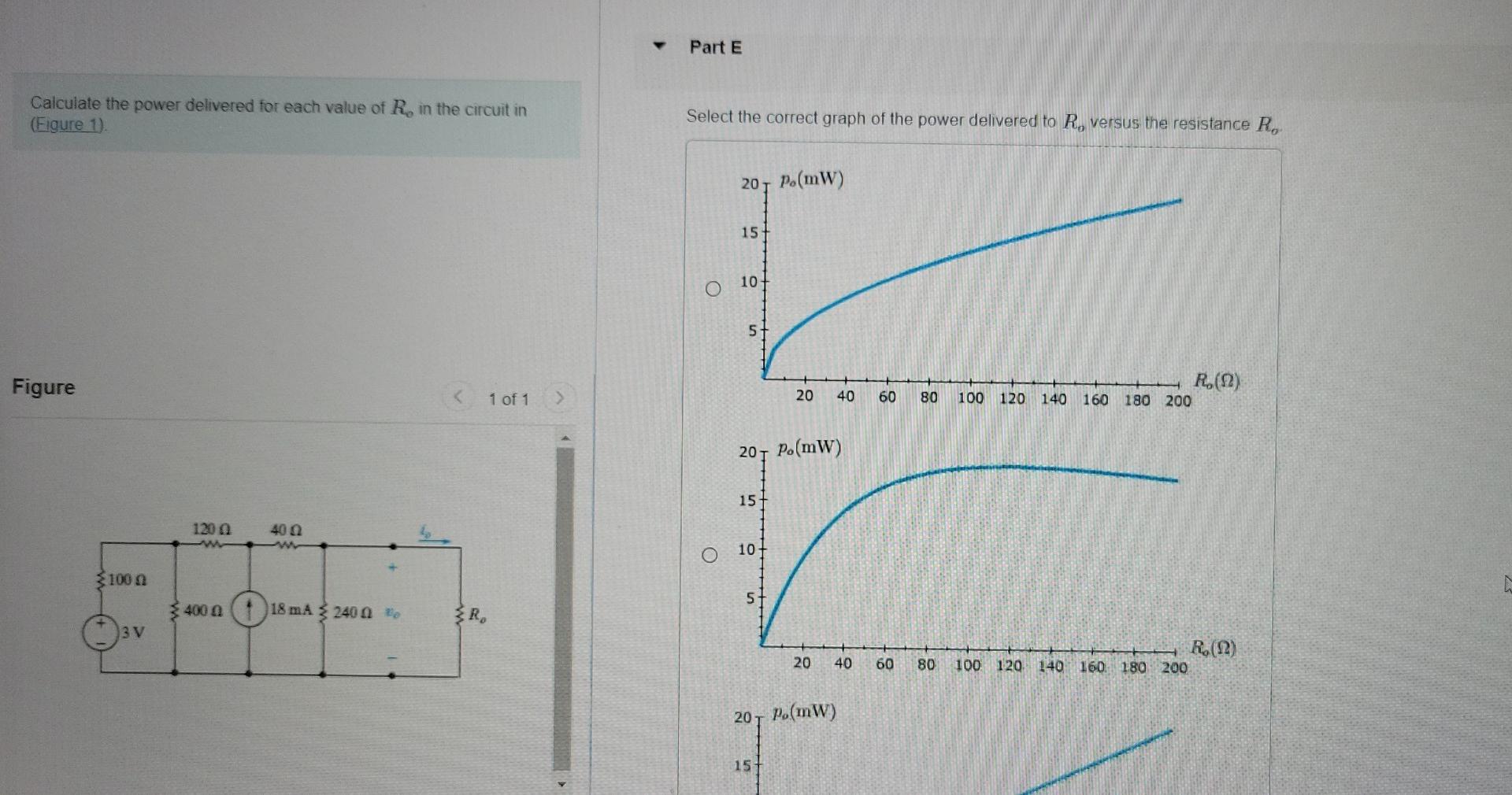 Solved Part A Calculate the power delivered for each value | Chegg.com