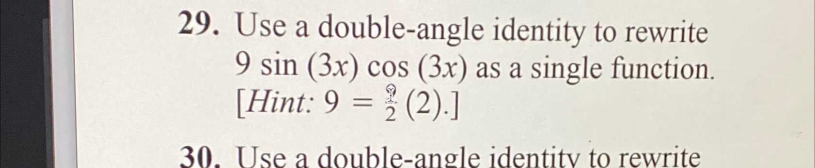 Solved Use a double-angle identity to rewrite | Chegg.com