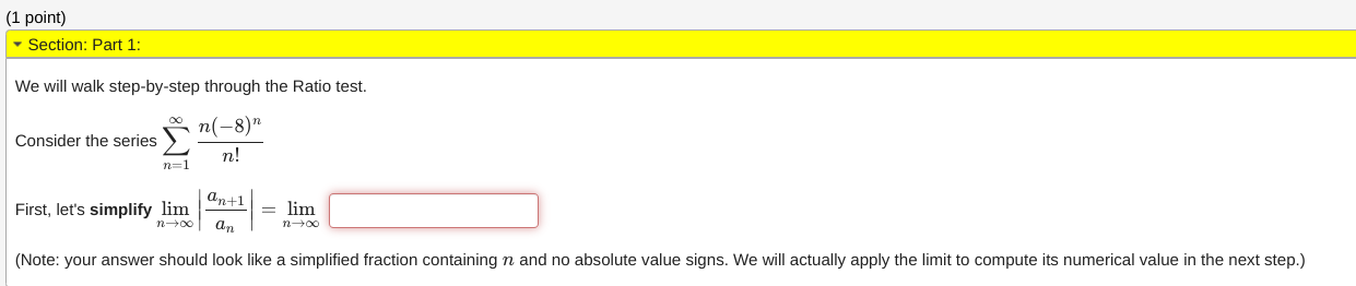Solved (1 ﻿point)Section: Part 1:We will walk step-by-step | Chegg.com