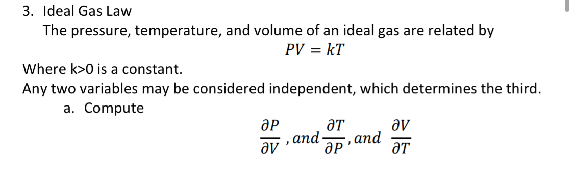Solved Ideal Gas LawThe pressure, temperature, and volume of | Chegg.com