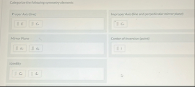 Solved Categorite the following symmetry elementsProper Aps | Chegg.com