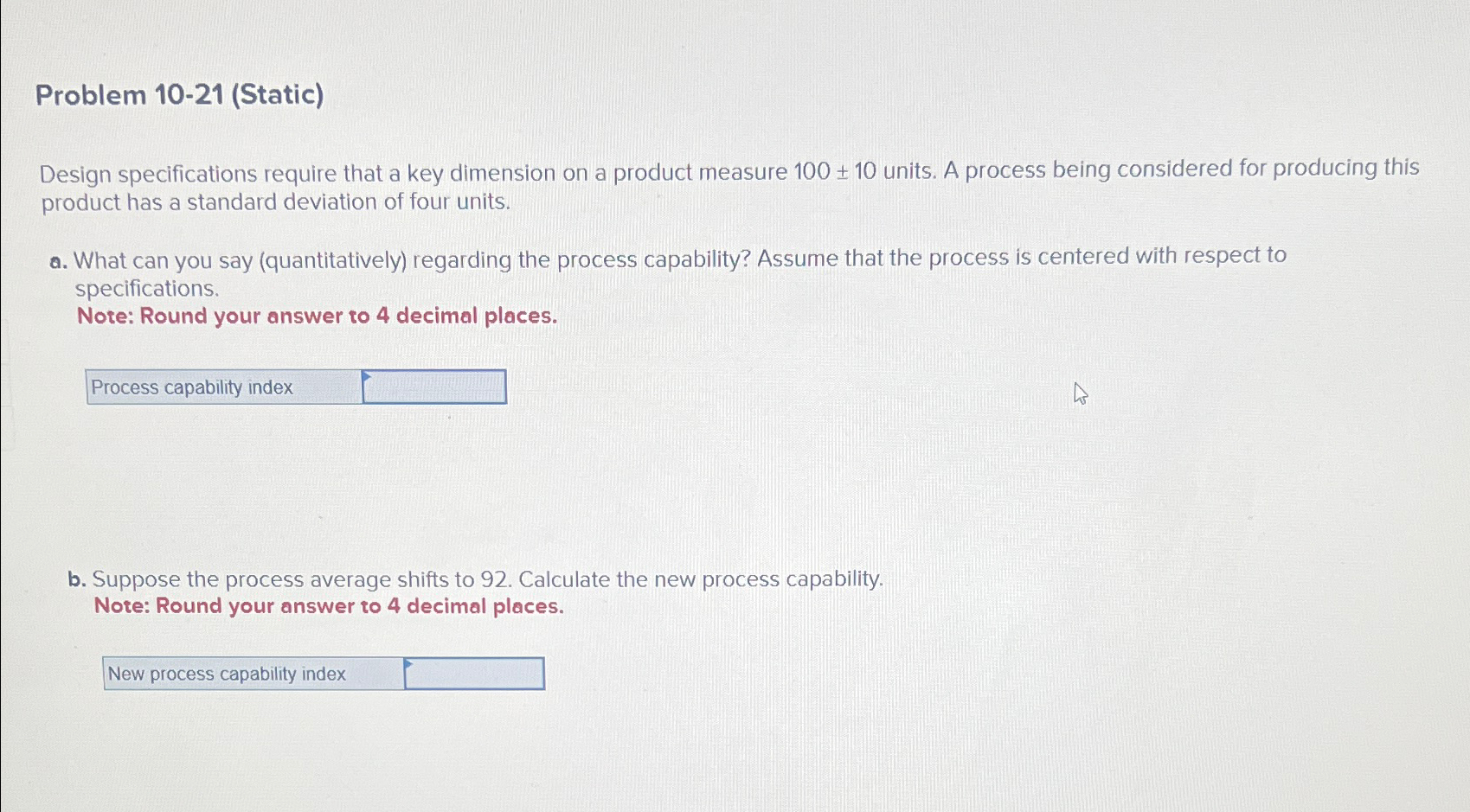 Solved Problem 10-21 (Static)Design specifications require | Chegg.com
