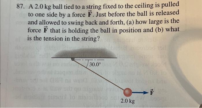 Solved 87. A 2.0 kg ball tied to a string fixed to the | Chegg.com