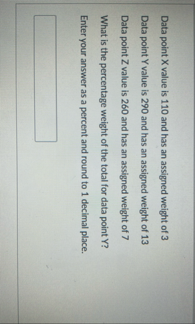 Solved Data point x ﻿value is 110 ﻿and has an assigned | Chegg.com