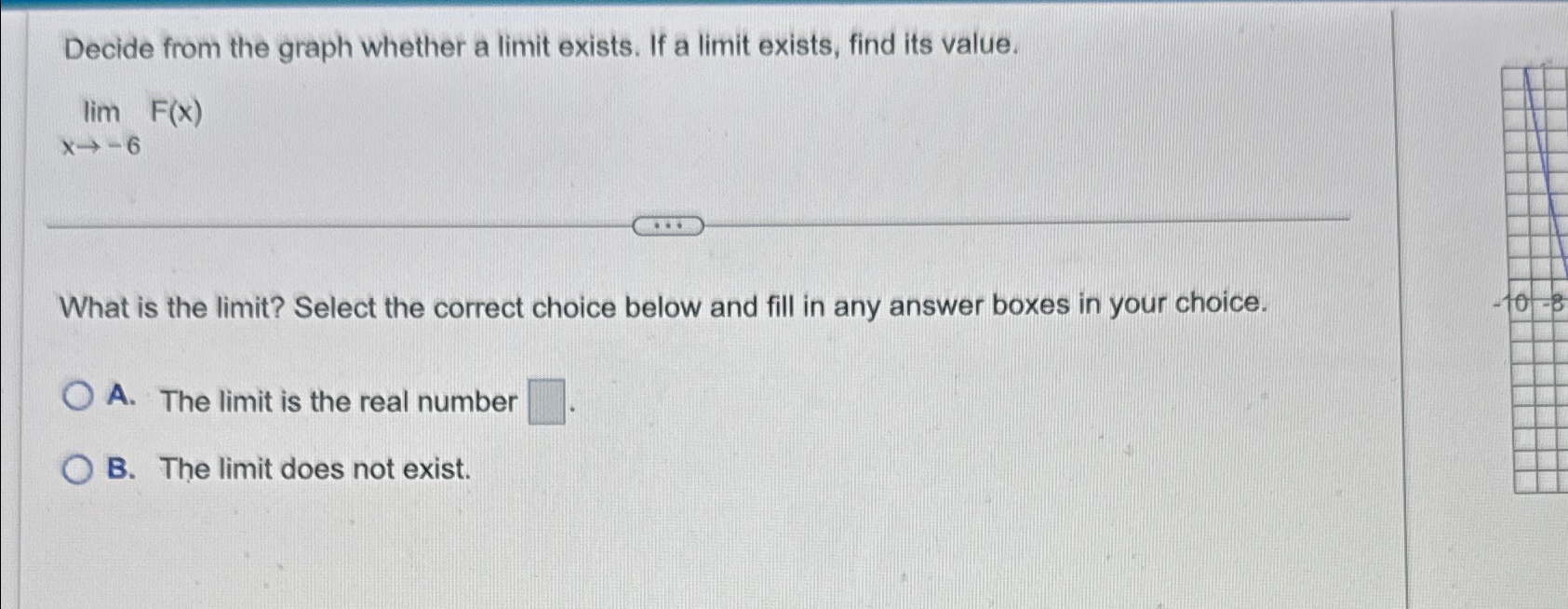 Solved Decide from the graph whether a limit exists. If a | Chegg.com