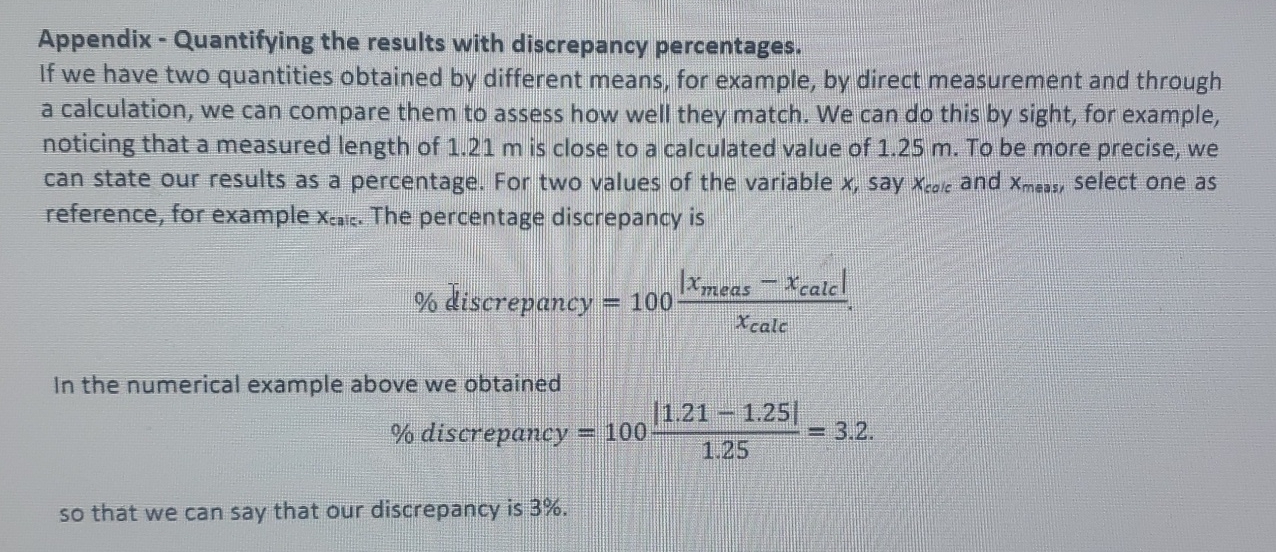 Appendix - ﻿Quantifying the results with discrepancy | Chegg.com