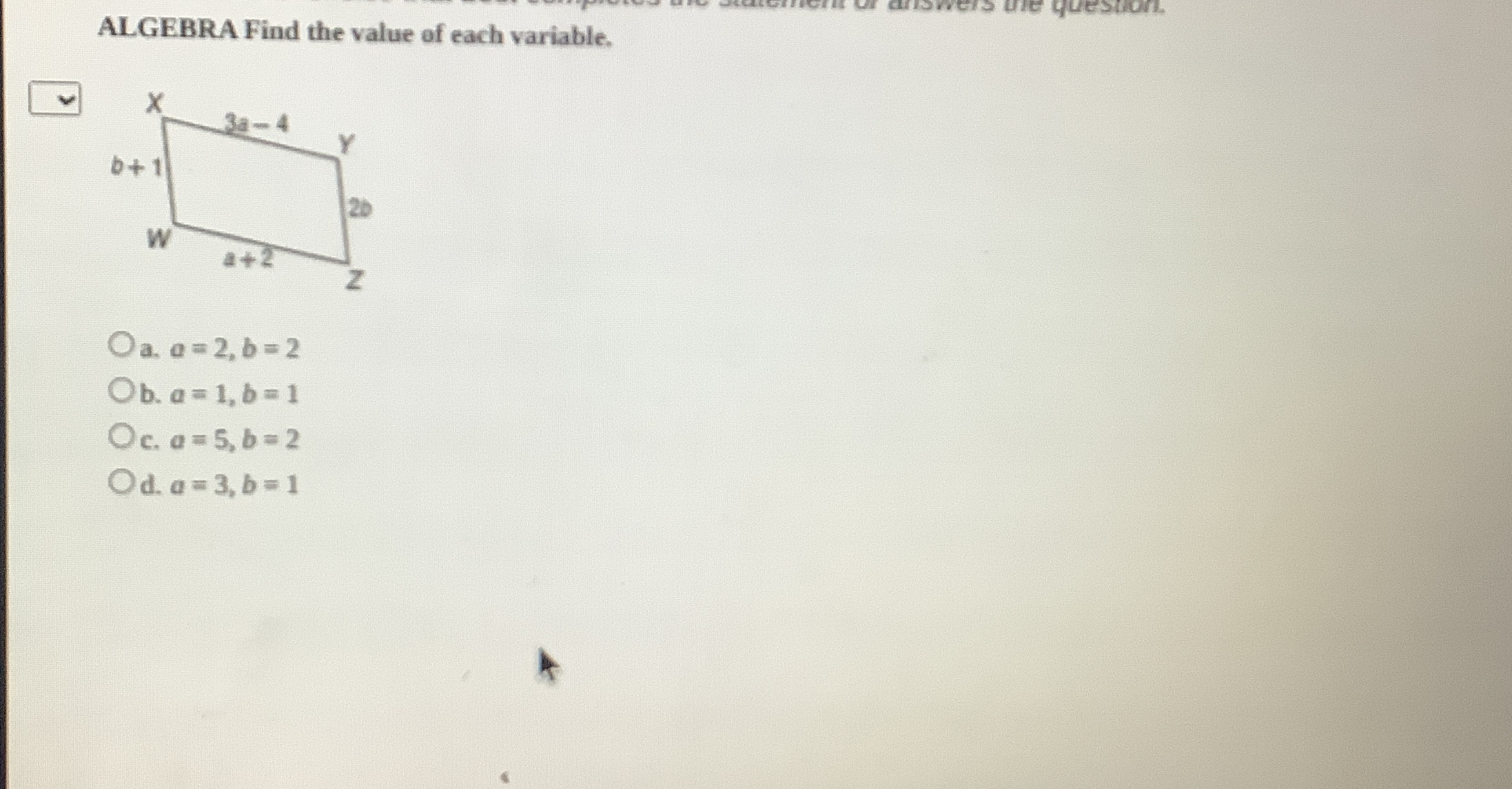 Solved ALGEBRA Find the value of each | Chegg.com
