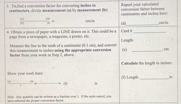 Solved Part 1: LENGTH - You will need a large ruler, and a | Chegg.com