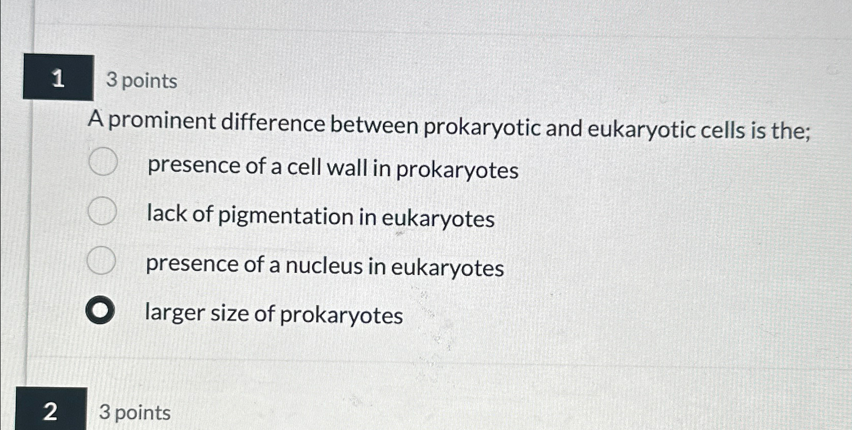 Solved 13 ﻿pointsA prominent difference between prokaryotic | Chegg.com