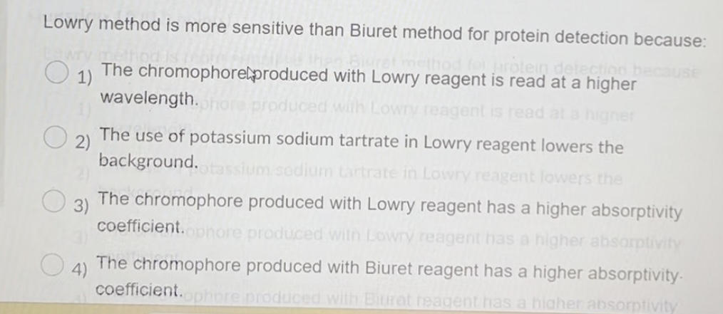 Solved Can someone answer and explain?Lowry method is more | Chegg.com