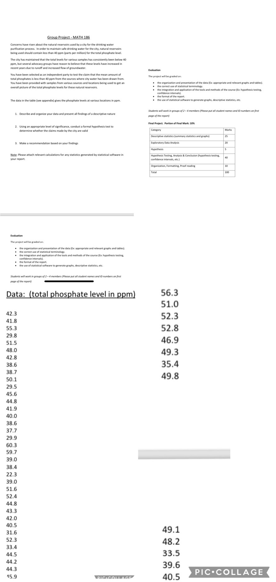 Solved Group Project - ﻿MATH 186Concerns have risen about | Chegg.com