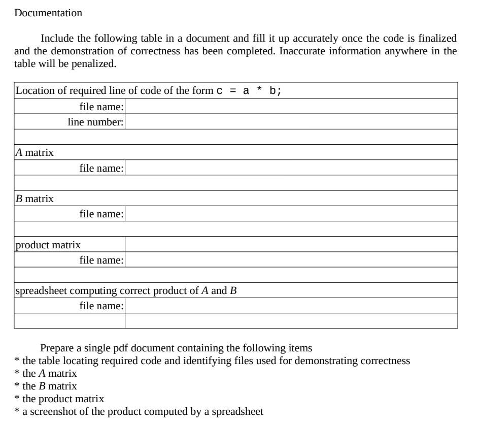 Solved General Specifications Design and implement a matrix | Chegg.com
