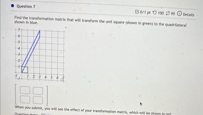 Solved Find the transformation matrix that will transform | Chegg.com