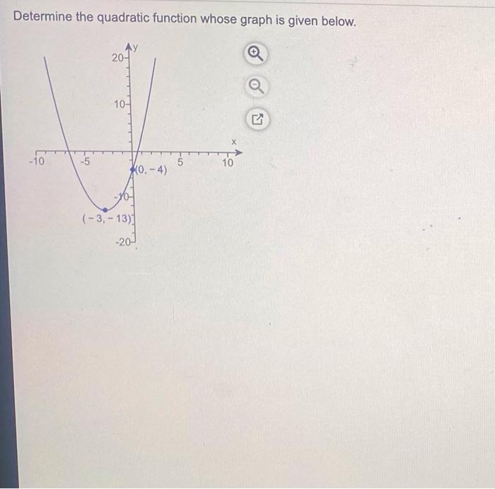 Solved Determine the quadratic function whose graph is given | Chegg.com