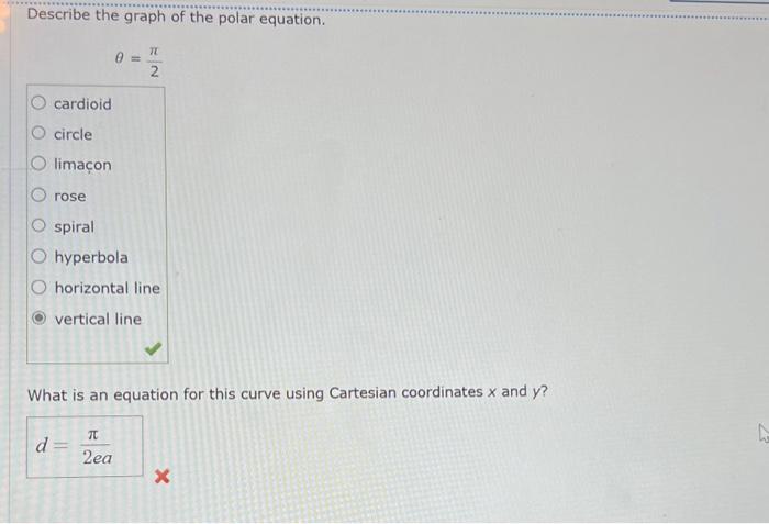 Solved What is an equation for the curve using cartesian | Chegg.com