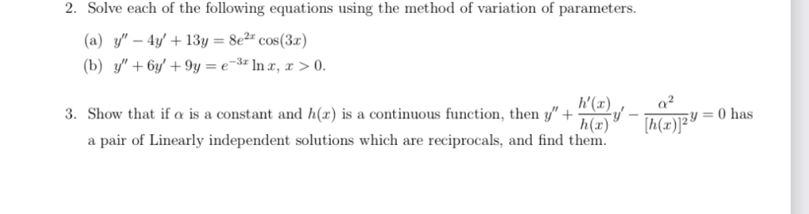 Solve each of the following equations using the | Chegg.com