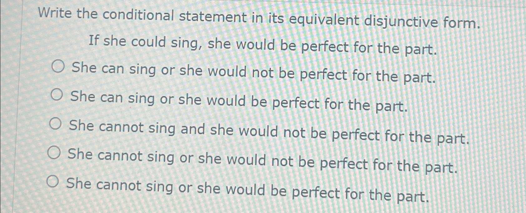 Solved Write the conditional statement in its equivalent | Chegg.com