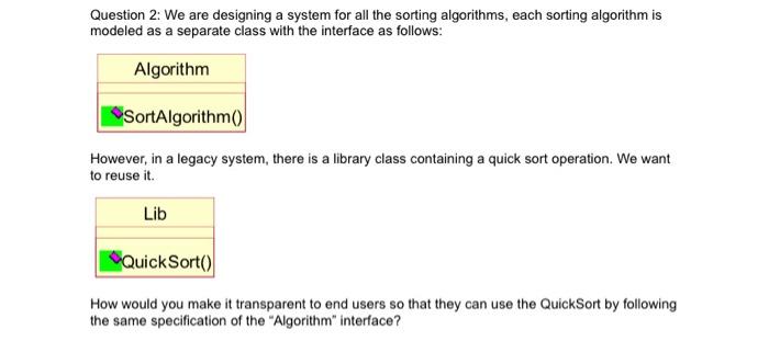 Solved Question 2: We are designing a system for all the | Chegg.com