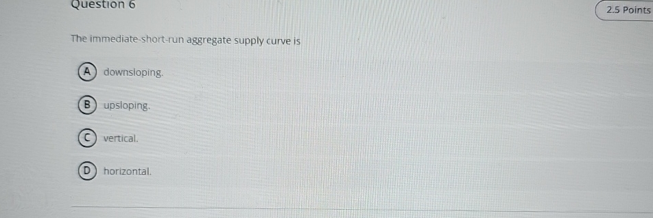 Solved Question 62.5 ﻿PointsThe immediate-short-run | Chegg.com
