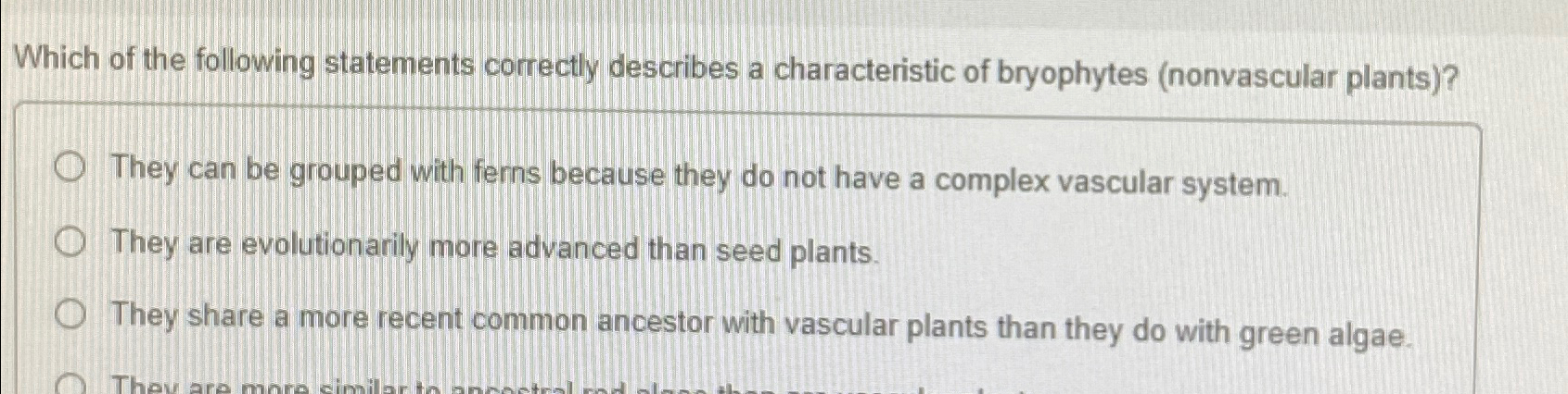 Solved Which of the following statements correctly describes | Chegg.com