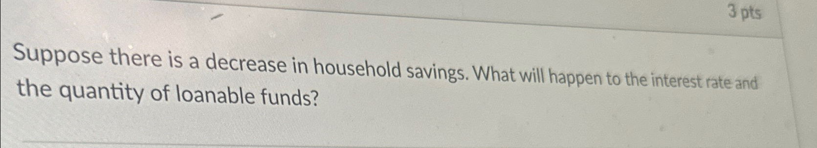 Solved Suppose there is a decrease in household savings. | Chegg.com