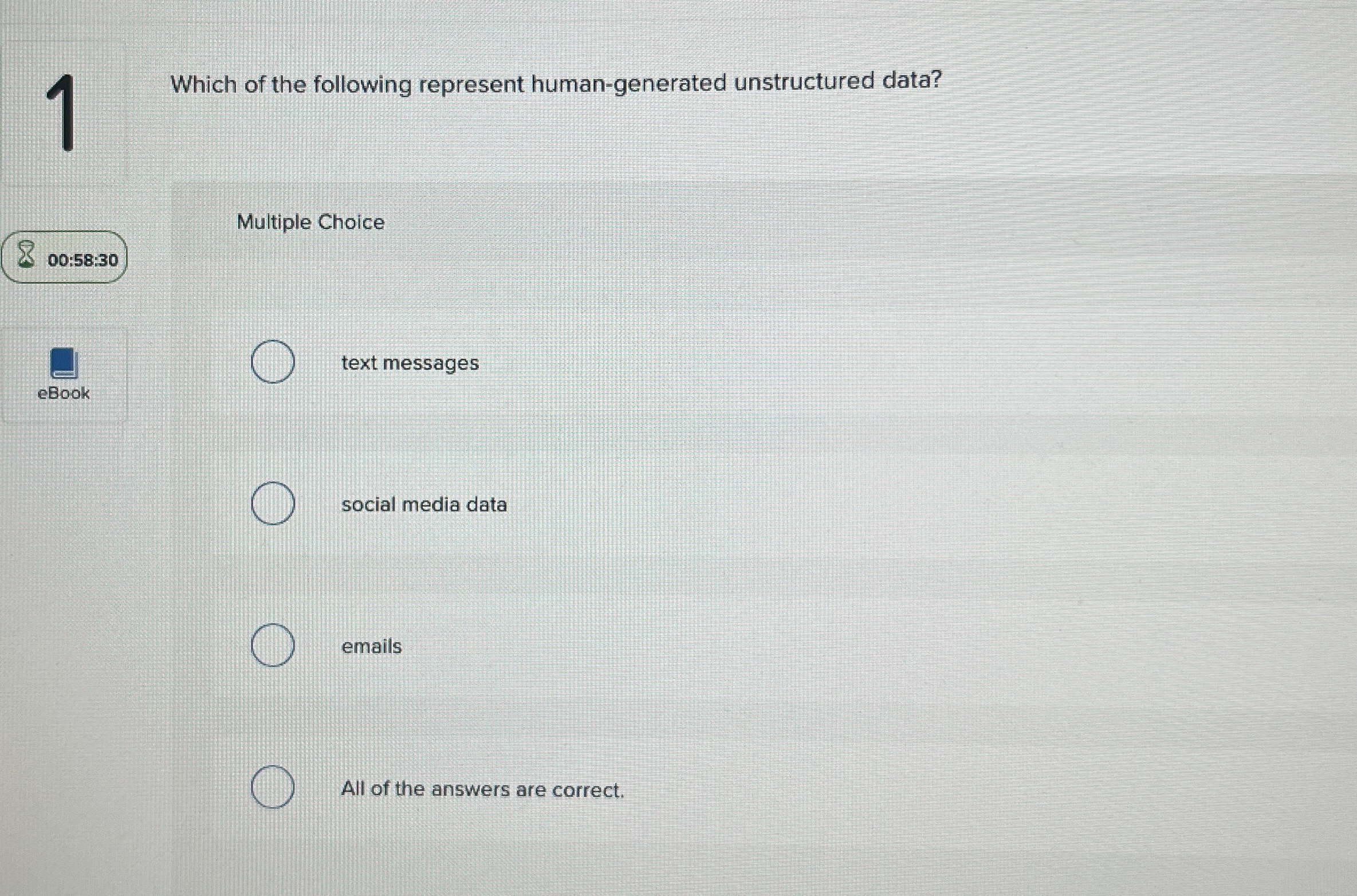 Solved 1Which of the following represent human-generated | Chegg.com