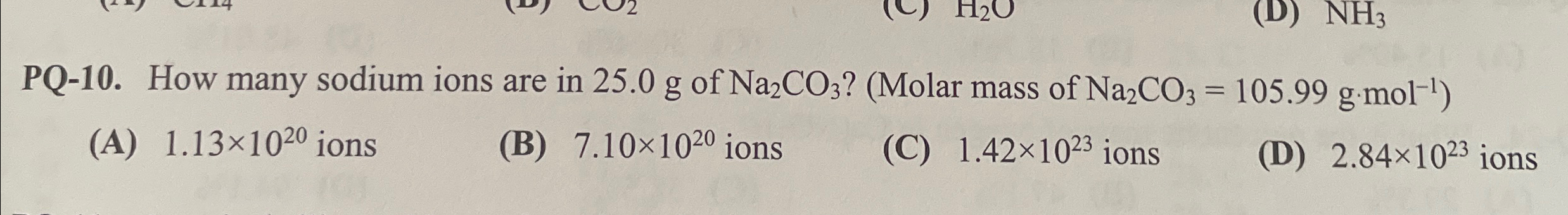 Solved PQ-10. ﻿How many sodium ions are in 25.0g ﻿of | Chegg.com
