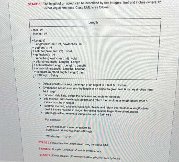 Solved STAGE 1) The length of an object can be described by | Chegg.com