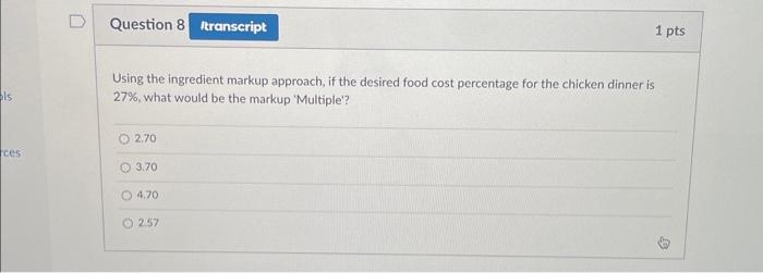 Solved Menu engineering classifies menu items based on only | Chegg.com