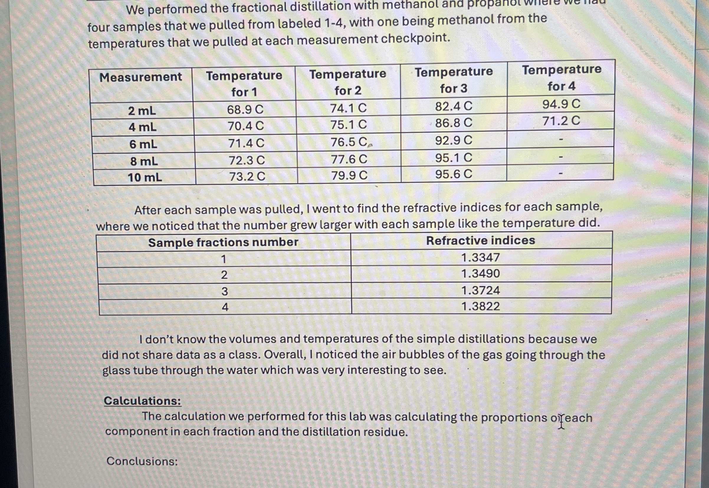 Solved Need help calculating proportions of each component | Chegg.com